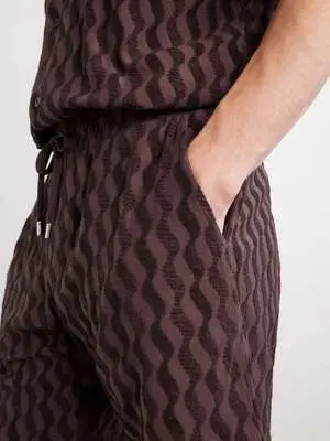 Frescobol Carioca Augusto Cotton And Linen-blend Jacquard Terry Shorts