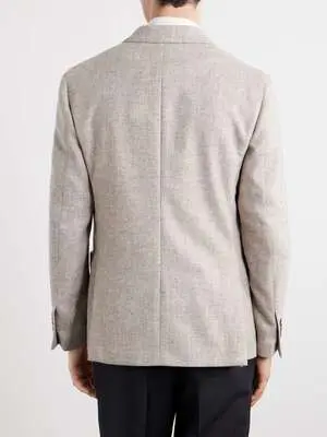 LARDINI Wool Canvas Blazer - Beige