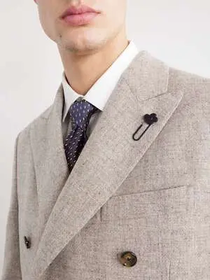 LARDINI Wool Canvas Blazer - Beige