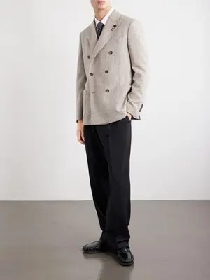 LARDINI Wool Canvas Blazer
