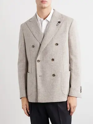 LARDINI Wool Canvas Blazer