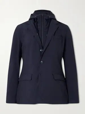 Herno Hooded Shell Blazer - Blue