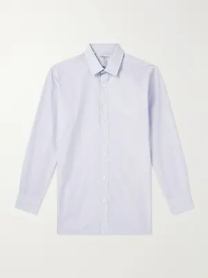 Charvet Striped Cotton-twill Shirt - Blue