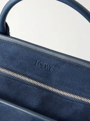 Loewe Amazona 180 Suede Tote Bag - Blue