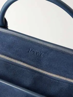 Loewe Amazona 180 Suede Tote Bag - Navy