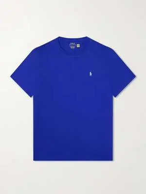 Polo Ralph Lauren Logo-embroidered Cotton-jersey T-shirt - Blue