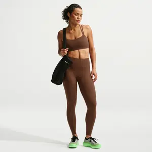 Nike Zenvy High-waisted Full-length Leggings With No Front Seam - Brown