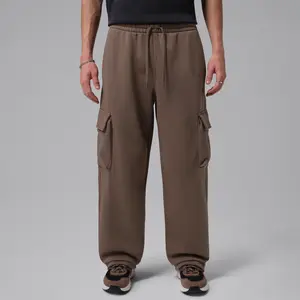 JORDAN Brooklyn Oversized Fleece Cargo Pants - Brown