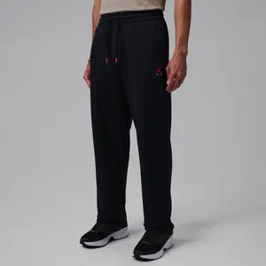 JORDAN Brooklyn Statement Fleece Open-hem Pants - Black