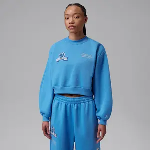 JORDAN Brooklyn Fleece Cropped Crew-neck Sweatshirt - Blue