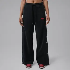 JORDAN Flight Fleece French Terry Snap Pants - Black