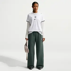Nike Studio Fleece Mid-rise Wide-leg Pants - Green