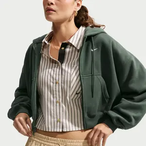 Nike Studio Fleece Oversized Full-zip Cropped Hoodie