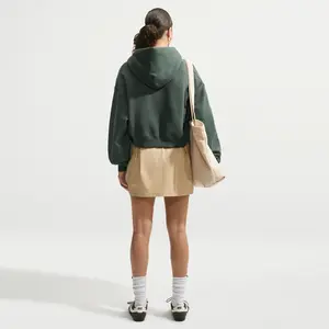 Nike Studio Fleece Oversized Full-zip Cropped Hoodie