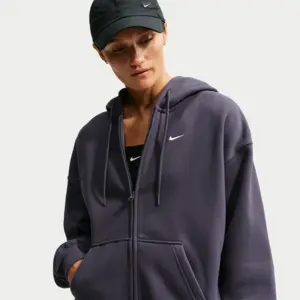 Nike Studio Fleece Oversized Full-zip Hoodie - Grey