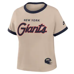 Nike New York Giants Rewind Ringer Cropped T-shirt - Brown