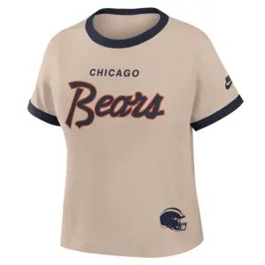 Nike Chicago Bears Rewind Ringer Mod Cropped T-shirt - Brown