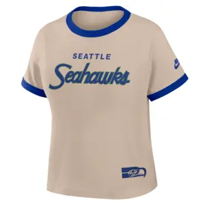 Nike Seattle Seahawks Rewind Ringer Mod Cropped T-shirt - Brown