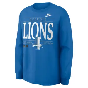 Nike Detroit Lions Rewind Max90 Nfl Long-sleeve T-shirt - Blue