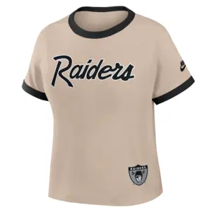 Nike Las Vegas Raiders Rewind Ringer Mod Cropped T-shirt - Brown
