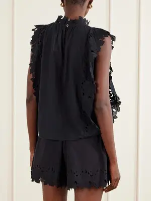 Sea Eleannora Lace-trimmed Cotton Tank