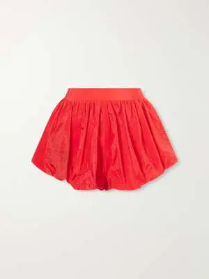 THE FRANKIE SHOP Alina Gathered Taffeta Shorts - Red