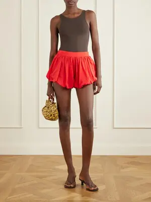 THE FRANKIE SHOP Alina Taffeta Shorts - Red