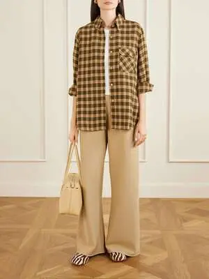 WALES BONNER Ritual Checked Flannel Shirt