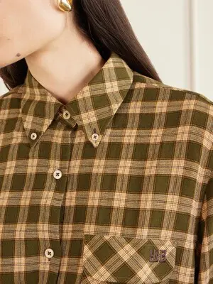 WALES BONNER Ritual Checked Flannel Shirt