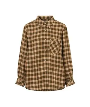 WALES BONNER Ritual Checked Flannel Shirt - Brown