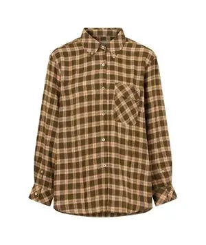 WALES BONNER Ritual Checked Flannel Shirt - Brown