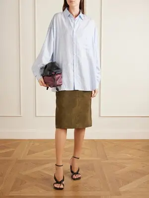 Proenza Schouler Suede Midi Skirt - Green