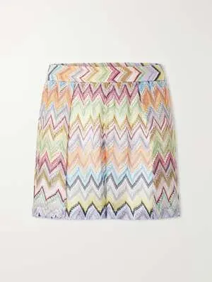 Missoni Striped Metallic Crochet-knit Shorts - Multi