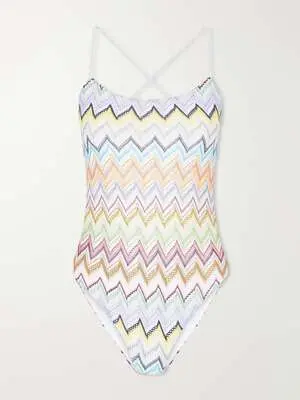 Missoni Striped Crochet-knit Swimsuit - Multi