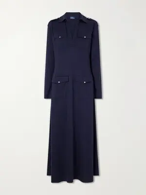 Polo Ralph Lauren Stretch-jersey Midi Dress - Blue