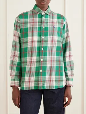 Polo Ralph Lauren Logo-embroidered Checked Cotton-twill Shirt