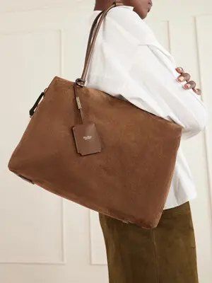 Max Mara Suede Shoulder Bag With Leather Trim