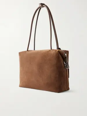 Max Mara Suede Shoulder Bag With Leather Trim