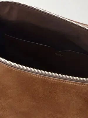 Max Mara Suede Shoulder Bag With Leather Trim
