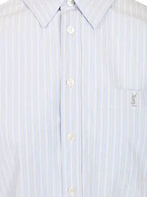 Saint Laurent Cassandre Striped Cotton Poplin Shirt