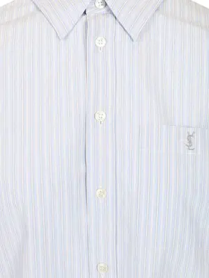 Saint Laurent Cassandre Striped Cotton Poplin Shirt