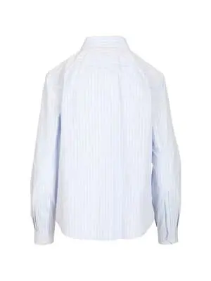 Saint Laurent Cassandre Striped Cotton Poplin Shirt