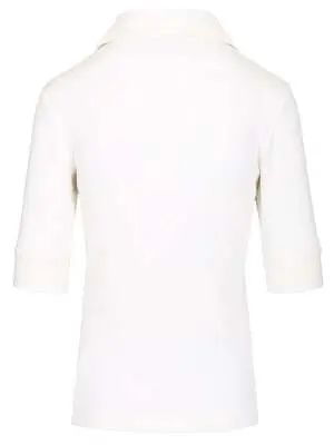 Celine Ribbed Silk And Cotton Polo Shirt With Triomphe Embroidery