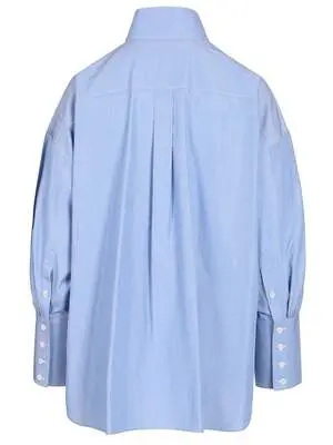 Celine Cotton Poplin Shirt With Embroidered Triomphe Motif