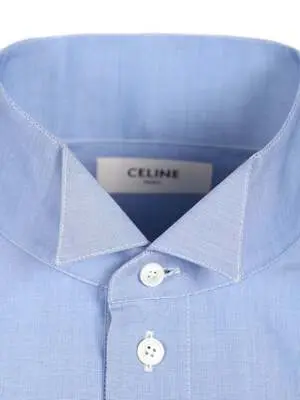 Celine Cotton Poplin Shirt With Embroidered Triomphe Motif
