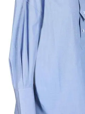 Celine Cotton Poplin Shirt With Embroidered Triomphe Motif