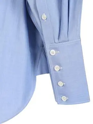 Celine Cotton Poplin Shirt With Embroidered Triomphe Motif