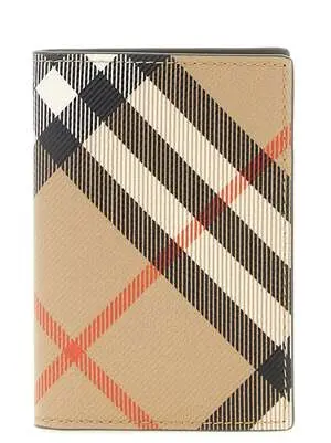 Burberry Check Card Holder - Cream
