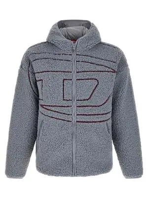 DIESEL® Teddy-effect Fleece Hoodie - Gray