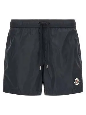 Moncler Logo Patch Swim Shorts - Blue